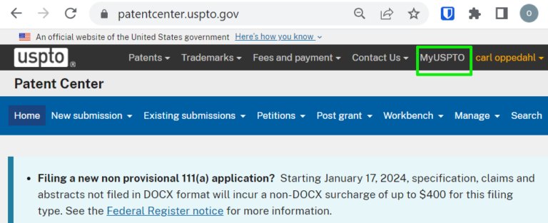 Patent Center Tickets